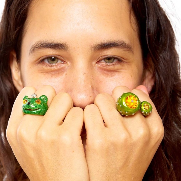 Collina Strada | Jewelry | Collina Strada Green Candy Pod Ring | Poshmark